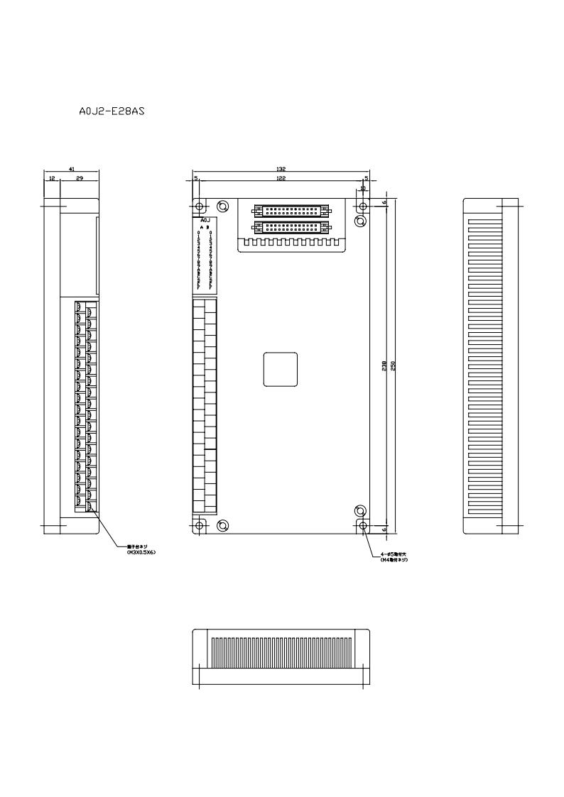 A0J2-E28AS ダウンロード(外形図・CAD) 仕様から探す｜三菱電機 FA