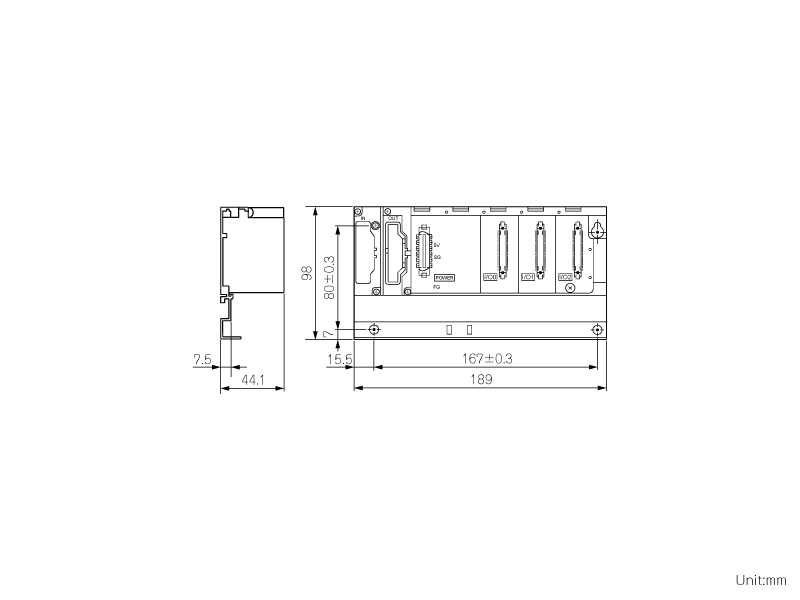 Q63B ダウンロード(外形図・CAD) MELSEC-Q シーケンサ MELSEC 仕様から探す｜三菱電機 FA