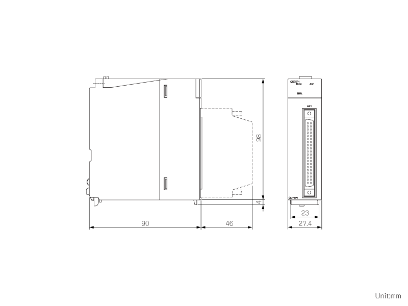 QD75P1 ダウンロード(外形図・CAD) 仕様から探す｜三菱電機 FA