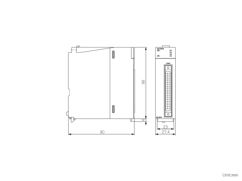 QD70P4 ダウンロード(外形図・CAD) 仕様から探す｜三菱電機 FA