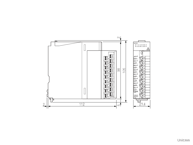 QY22 ダウンロード(外形図・CAD) MELSEC-Q シーケンサ MELSEC 仕様から探す｜三菱電機 FA