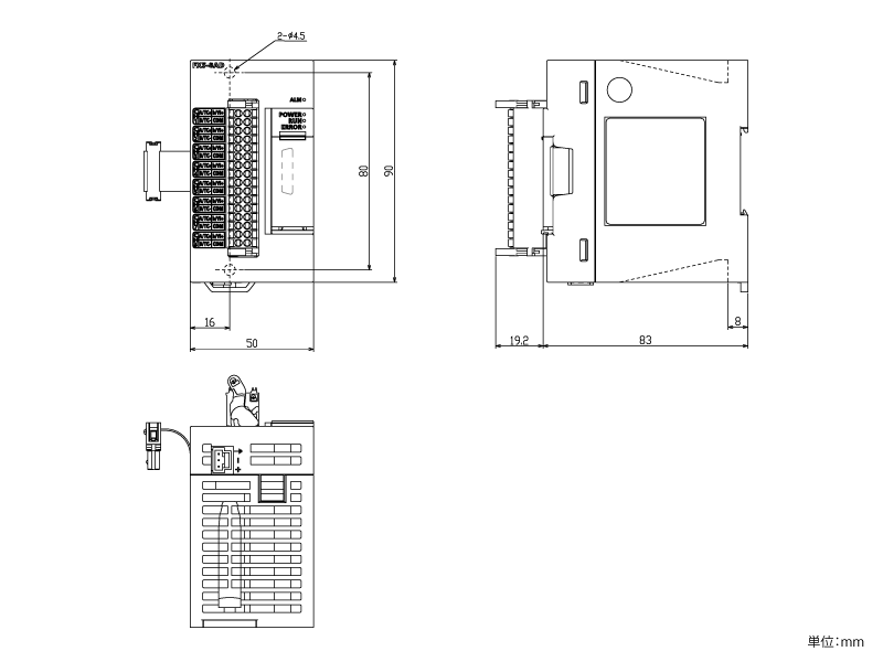 FX5-8AD ダウンロード(外形図・CAD) MELSEC iQ-F シーケンサ MELSEC 仕様から探す｜三菱電機 FA