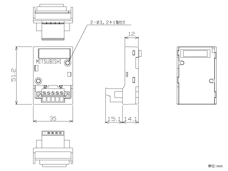 FX3G-2EYT-BD ダウンロード(外形図・CAD) 仕様から探す｜三菱電機 FA