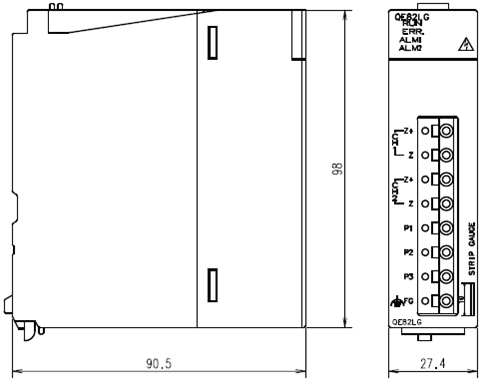 QE82LG ダウンロード(外形図・CAD) 電力計測ユニット，B/NET シーケンサ MELSEC 仕様から探す｜三菱電機 FA