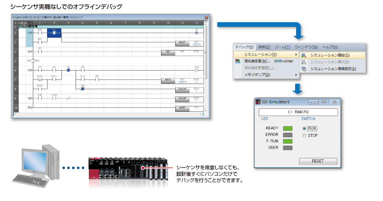 デバッグ GX Works3 ソフトウェア特長 シーケンサ MELSEC | 三菱電機 FA