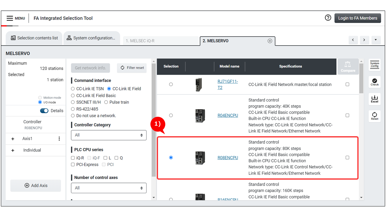 FA Integrated Selection Tool